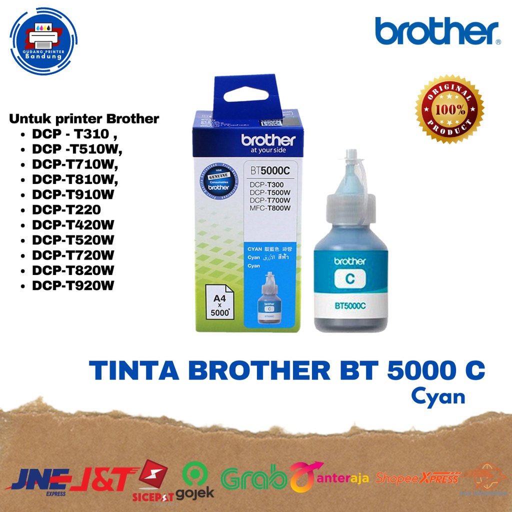 Jual Tinta Brother BT 5000 Cyan Original - HL-T4000DW - DCP-T310 - DCP-T510W - DCP-T710W - MFC ...