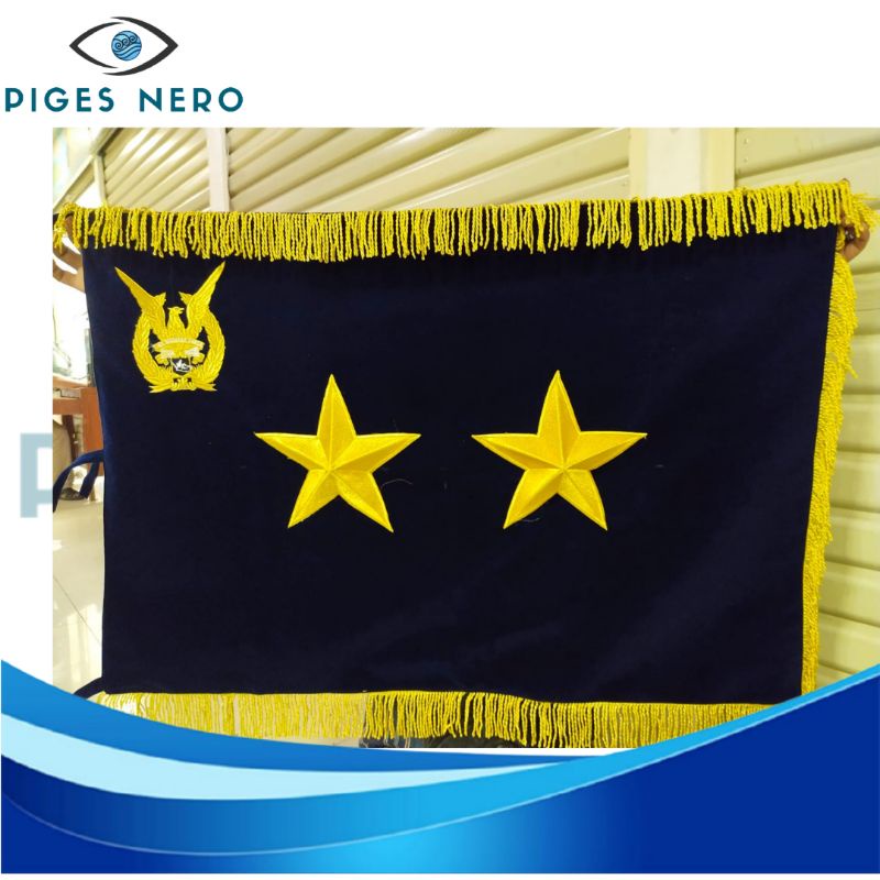 Jual Bendera Ruangan Pataka Rapati Bintang Dua Logo TNI-AU Bordir ...