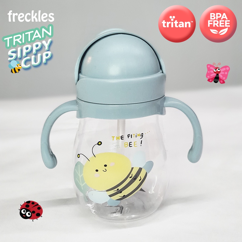Jual Freckles Water Bottle Tritan Sippy Cup Bumble Bee Blue - Botol minum sedotan anak | Shopee ...
