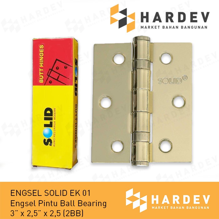 Jual ENGSEL JENDELA / BUTT HINGES 3" SOLID EK 01 STEEL | Shopee Indonesia