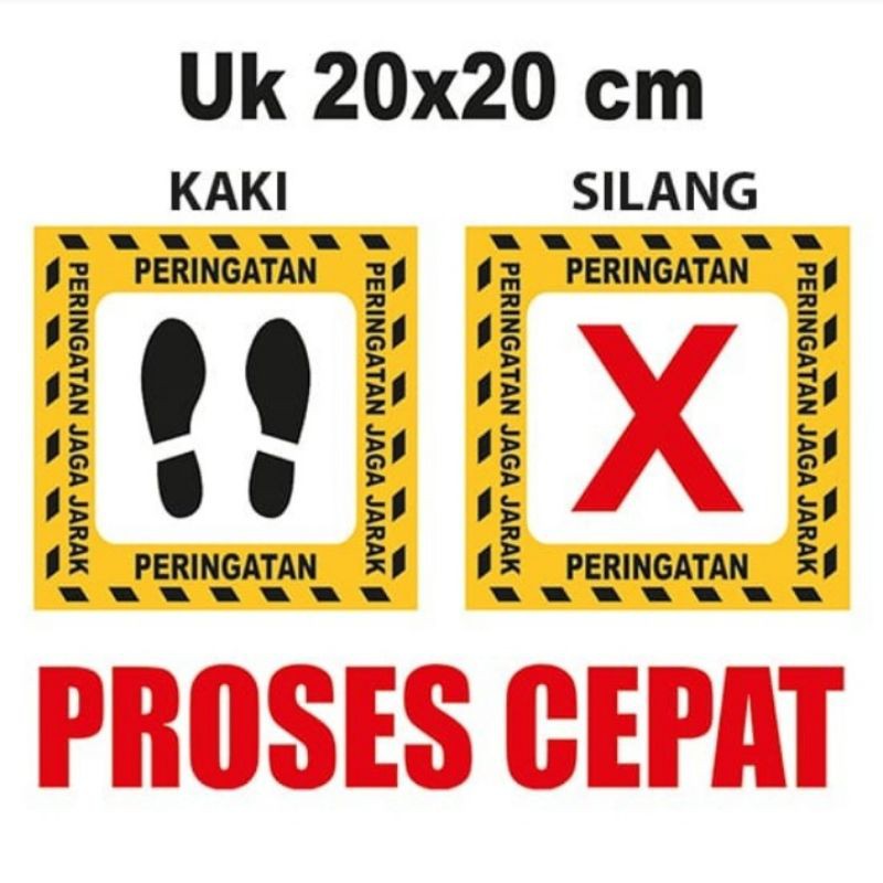 Jual STIKER SIGN SAFETY PERINGATAN JAGA JARAK | Shopee Indonesia