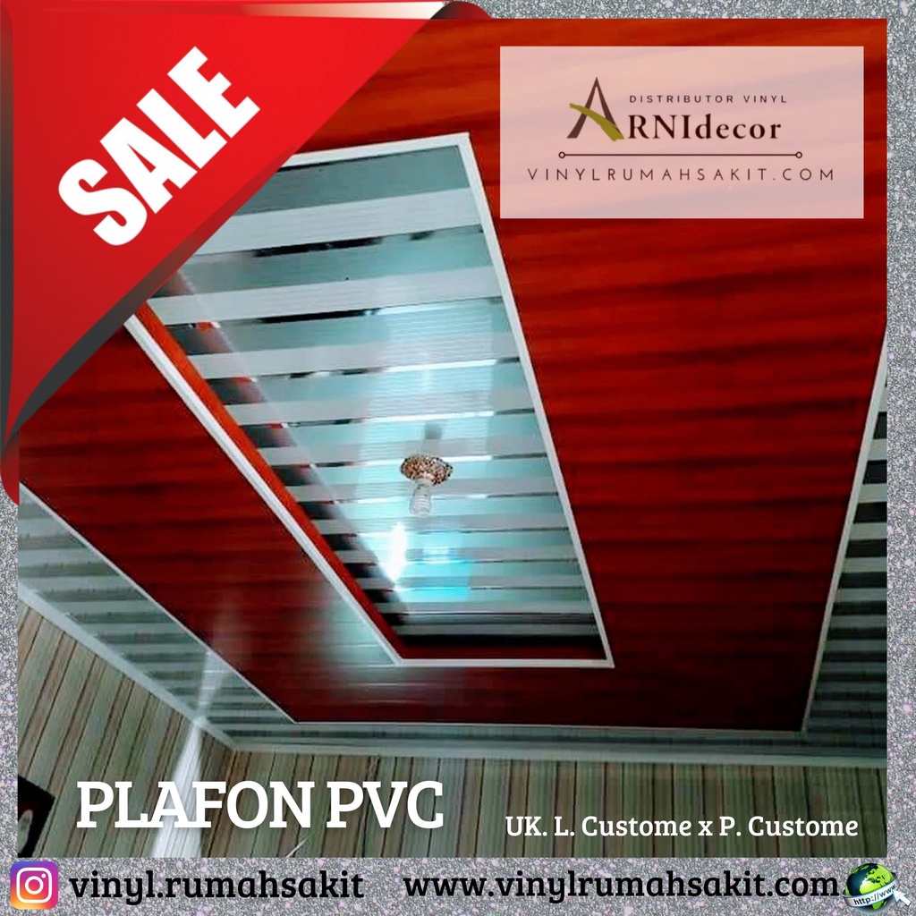 Jual Plafon PVC W-05 Warna Merah Lebar 20cm Tebal 8mm-Anti Rayap&Tahan ...