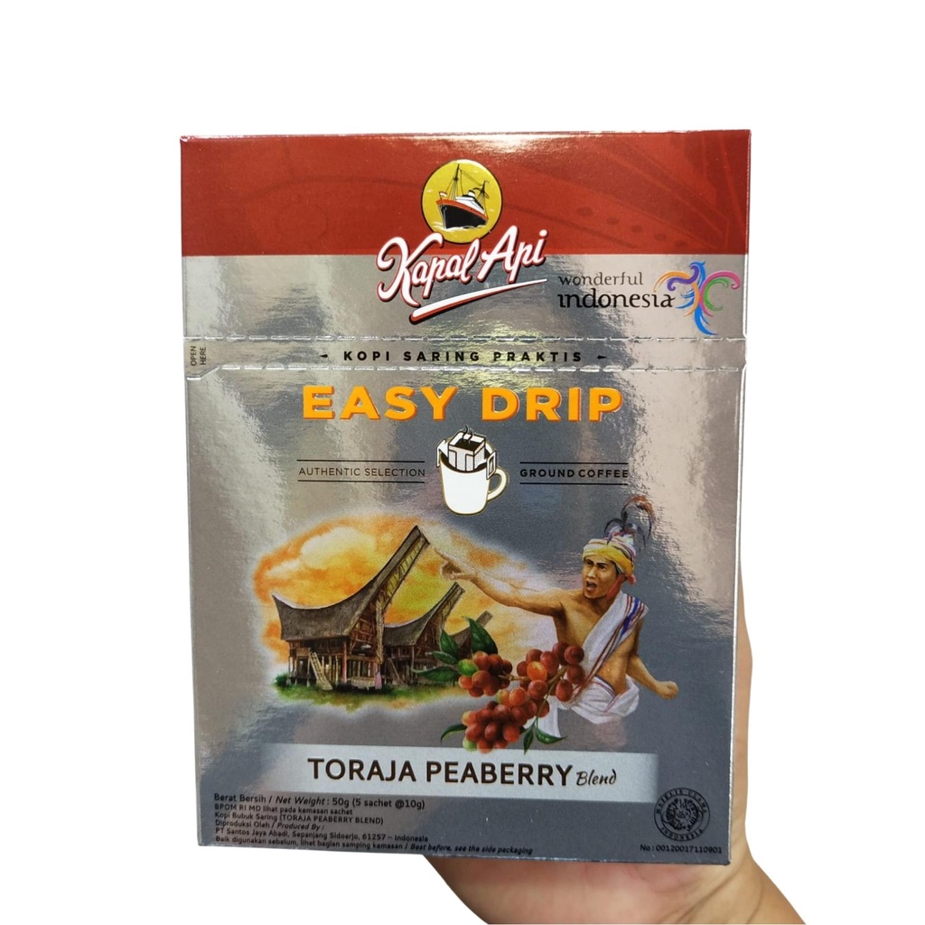 Jual Kopi Kapal Api Toraja Peaberry Blend isi 5 sachet @10gr Bubuk ...