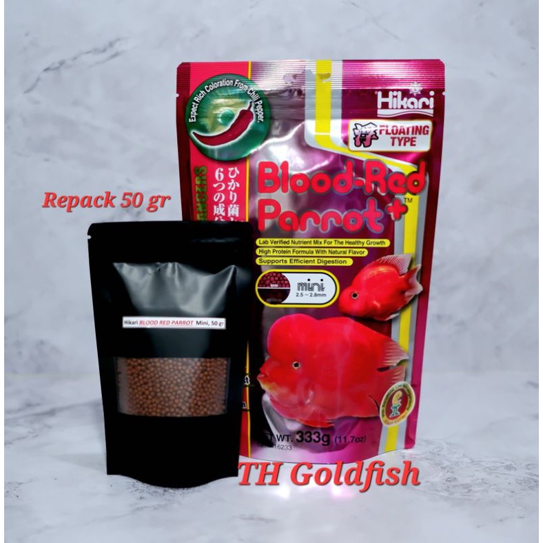 Jual Hikari Blood Red Parrot Mini 50 gr Pakan Ikan Chana Louhan Parrot ...