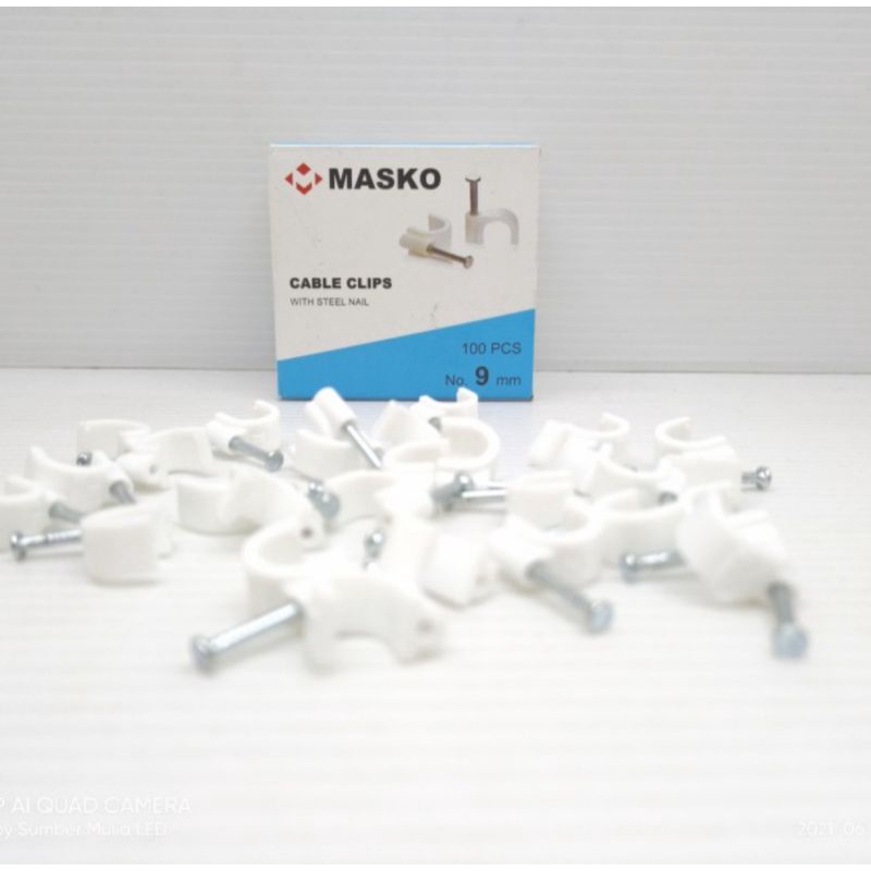 Jual MASKO SUPRA KLEM KABEL 9MM / Cable Clip No 9 Paku Beton Kotak isi ...
