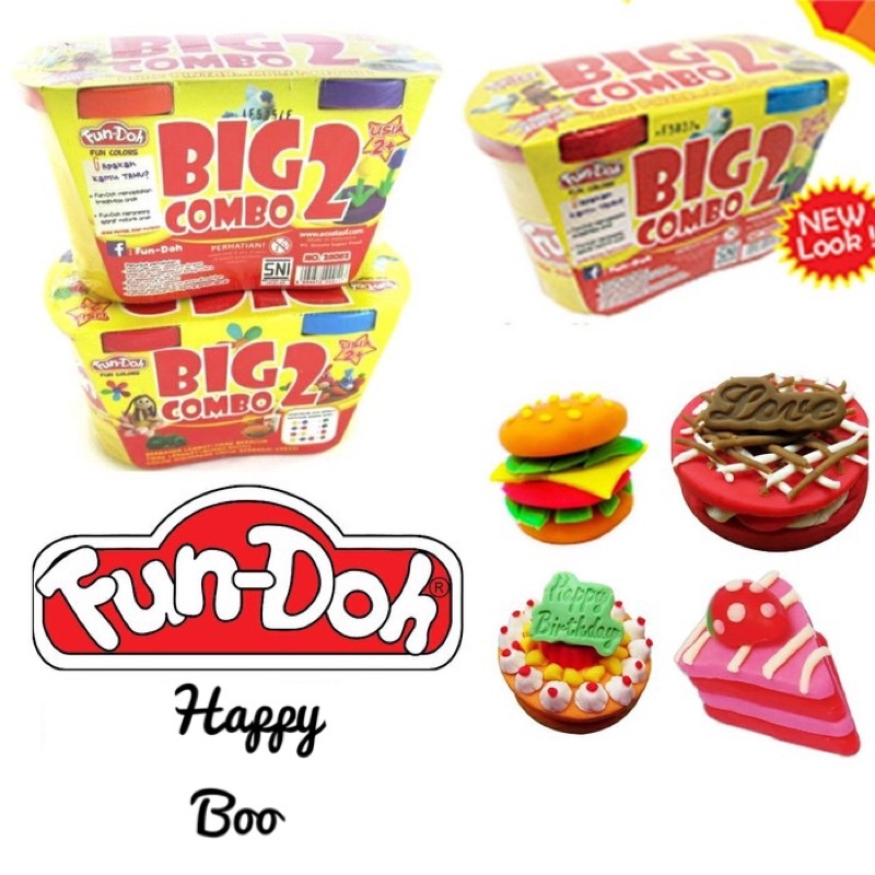 Jual mainan lilin fundoh fun-doh fun doh big combo 2 warna besar isi ...