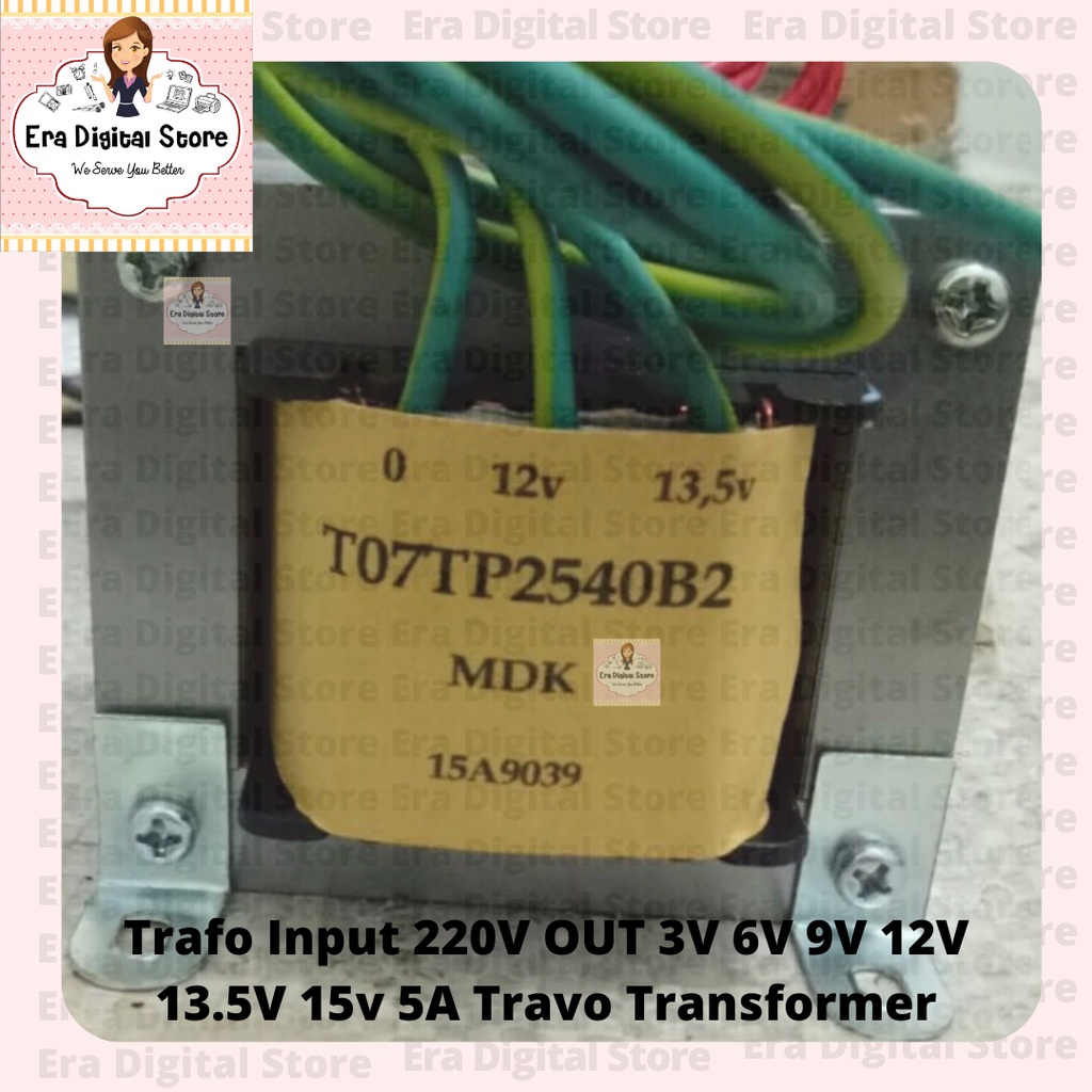 Jual Trafo Input 220V OUT 3V 6V 9V 12V 13.5V 15v 18V 5A Travo ...