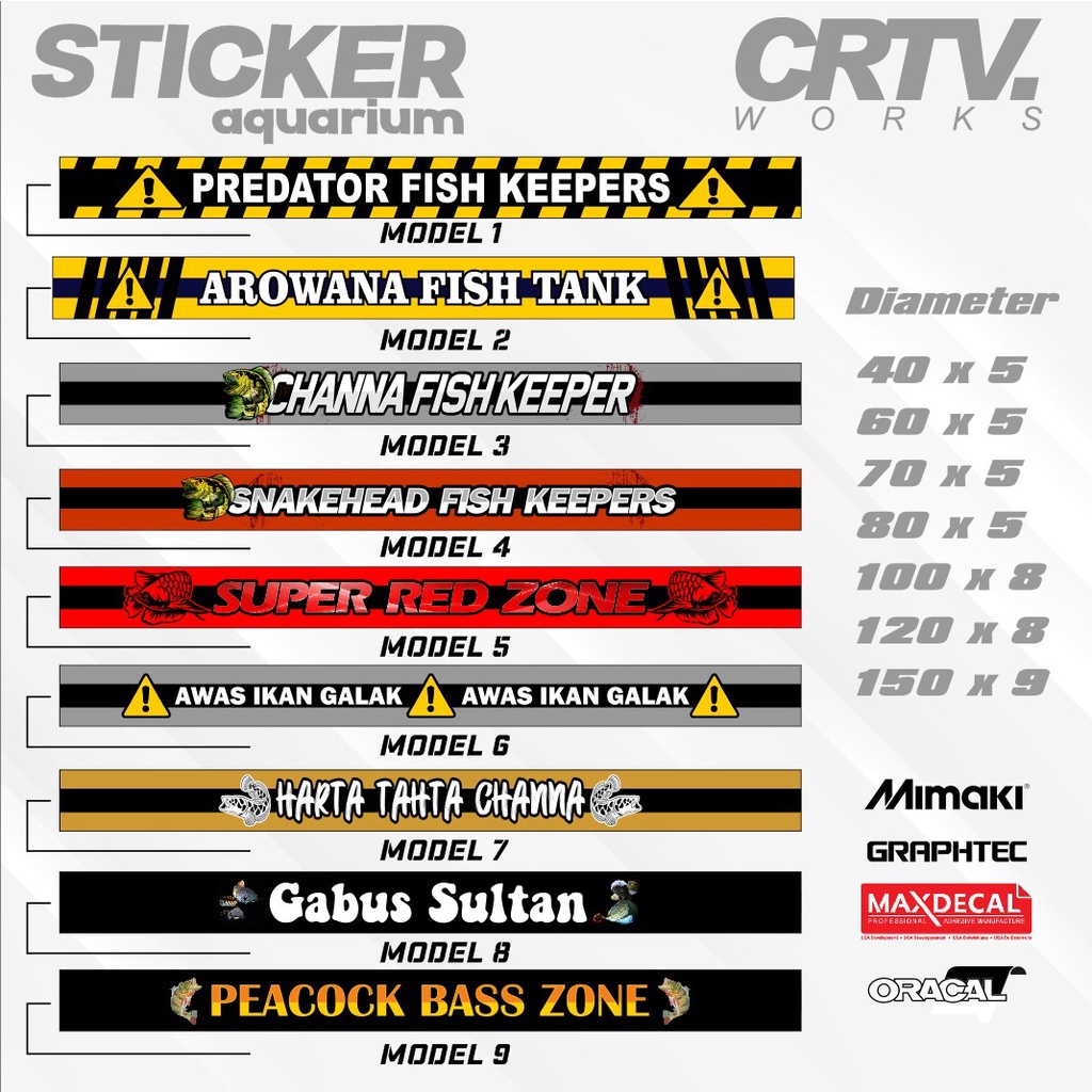 Jual Stiker Aquarium Awas Ikan Galak Stiker Kaca Aquarium Predator ...