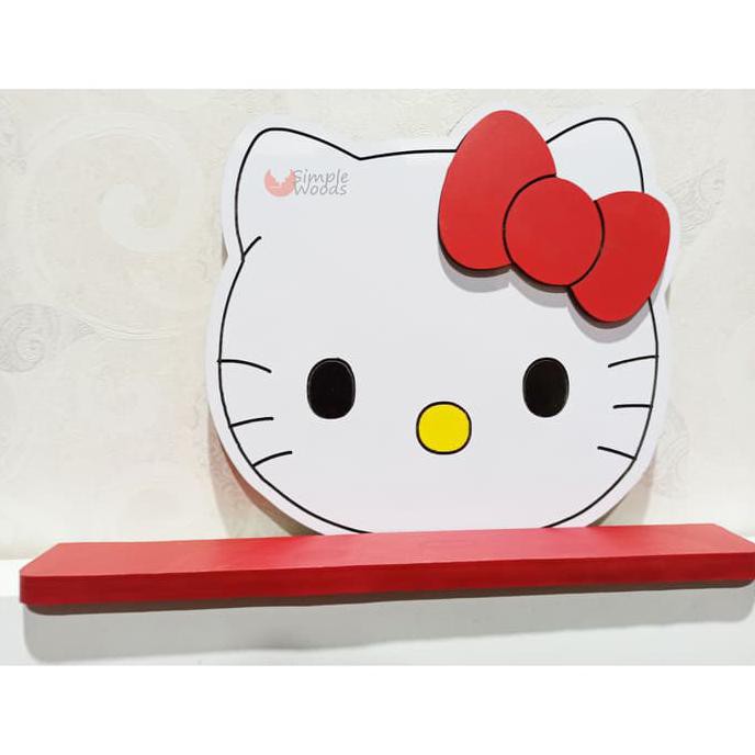 Jual Rak Dinding Kayu Hello Kitty Wood Cute Bukan Stiker Wood | Shopee ...