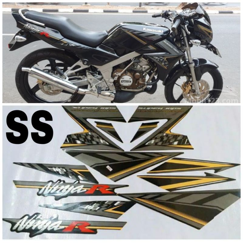 Jual STIKER STRIPING LIS BODY NINJA R 2014 HITAM | Shopee Indonesia