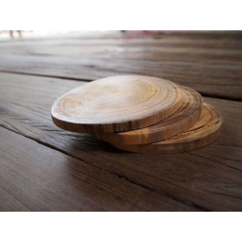 Jual Wooden Slice Coaster Natural Kayu Jati 20cm | Shopee Indonesia
