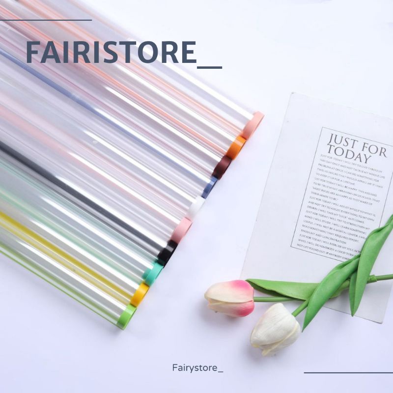 Jual Kertas Bunga Transparan Bening List Warna Kertas Buket Bunga ...