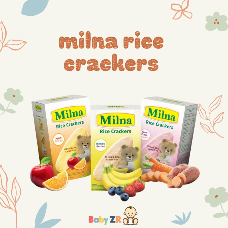 Jual Milna Rice Crackers Sweet Potato Carrot/ Banana/ Apel Jeruk 20gr ...