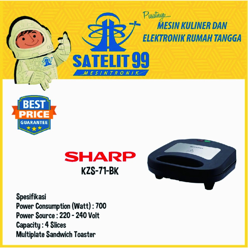 Jual SANDWICH TOASTER SHARP 3 IN 1 KZS-71-BK | Shopee Indonesia