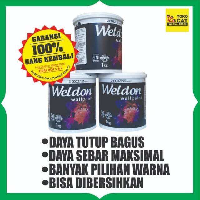 Jual CAT TEMBOK WELDON 1 KG - KHUSUS INTERIOR-CNR | Shopee Indonesia