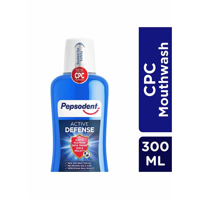 Jual PEPSODENT ACTIVE DEFENSE MOUTHWASH NO ALCHOCOL BOTOL 300ML ...
