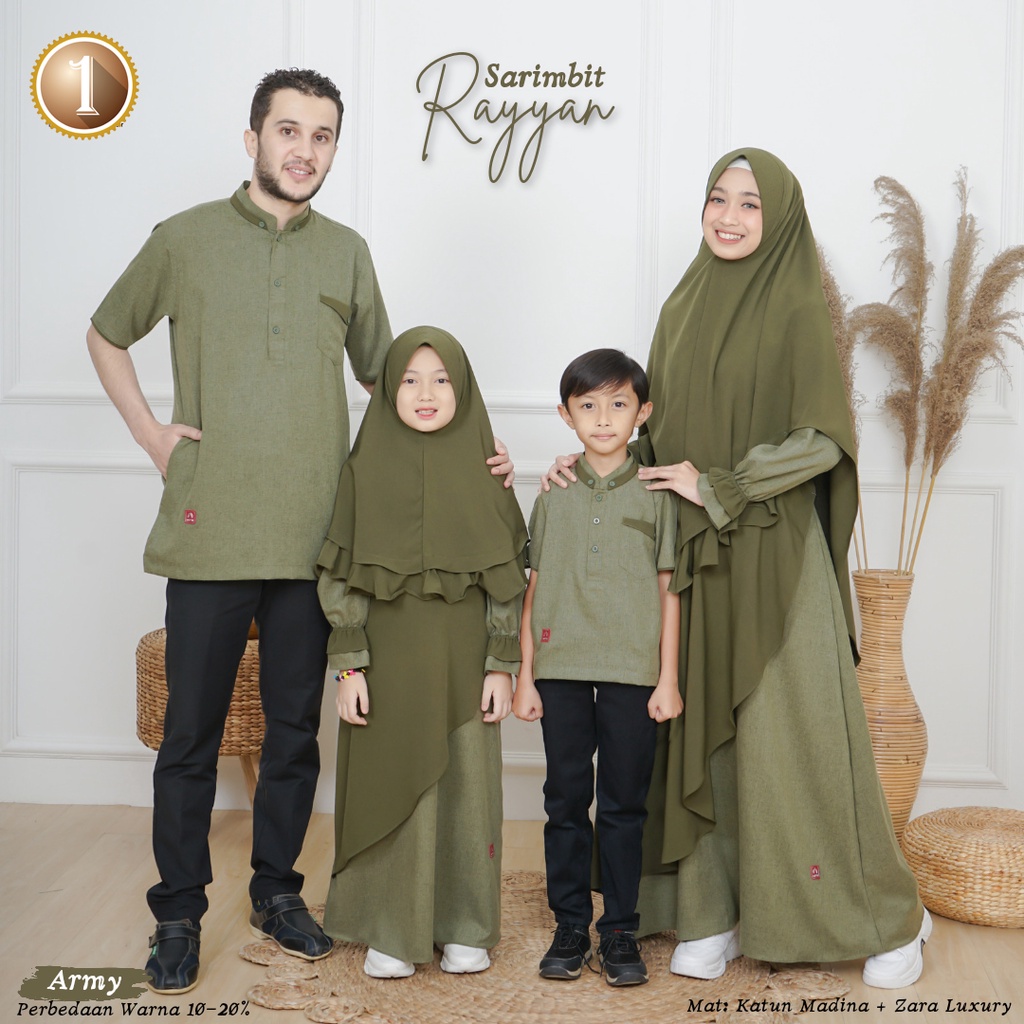 Jual Sarimbit Keluarga 2023 Lebaran Arra Rayyan Hijau Baju Couple ...