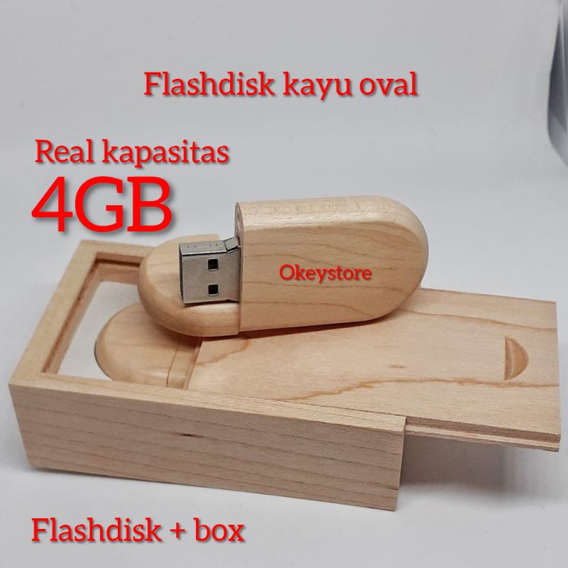 Jual FLASHDISK 4GB KAYU OVAL + BOX KAYU SLIDE REAL KAPASITAS | Shopee ...
