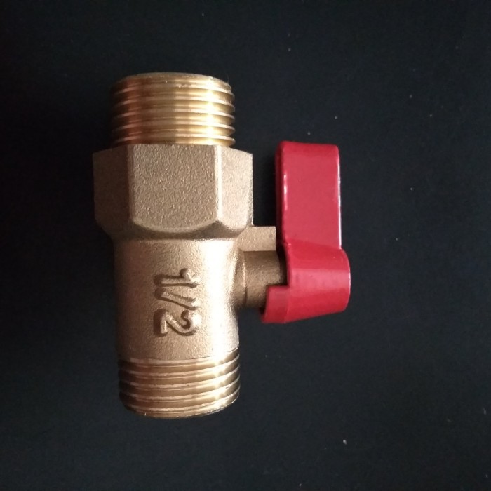 Jual Mini Valve TEMBAGA Brass 1/2 inch Drat Luar Drat Luar | Shopee ...