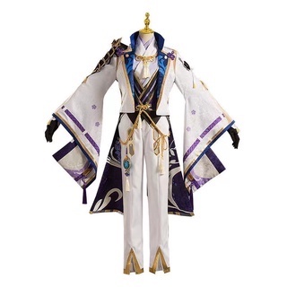 Jual Genshin Cosplay Kamisato Ayato High Quality Uniform Cos Halloween ...