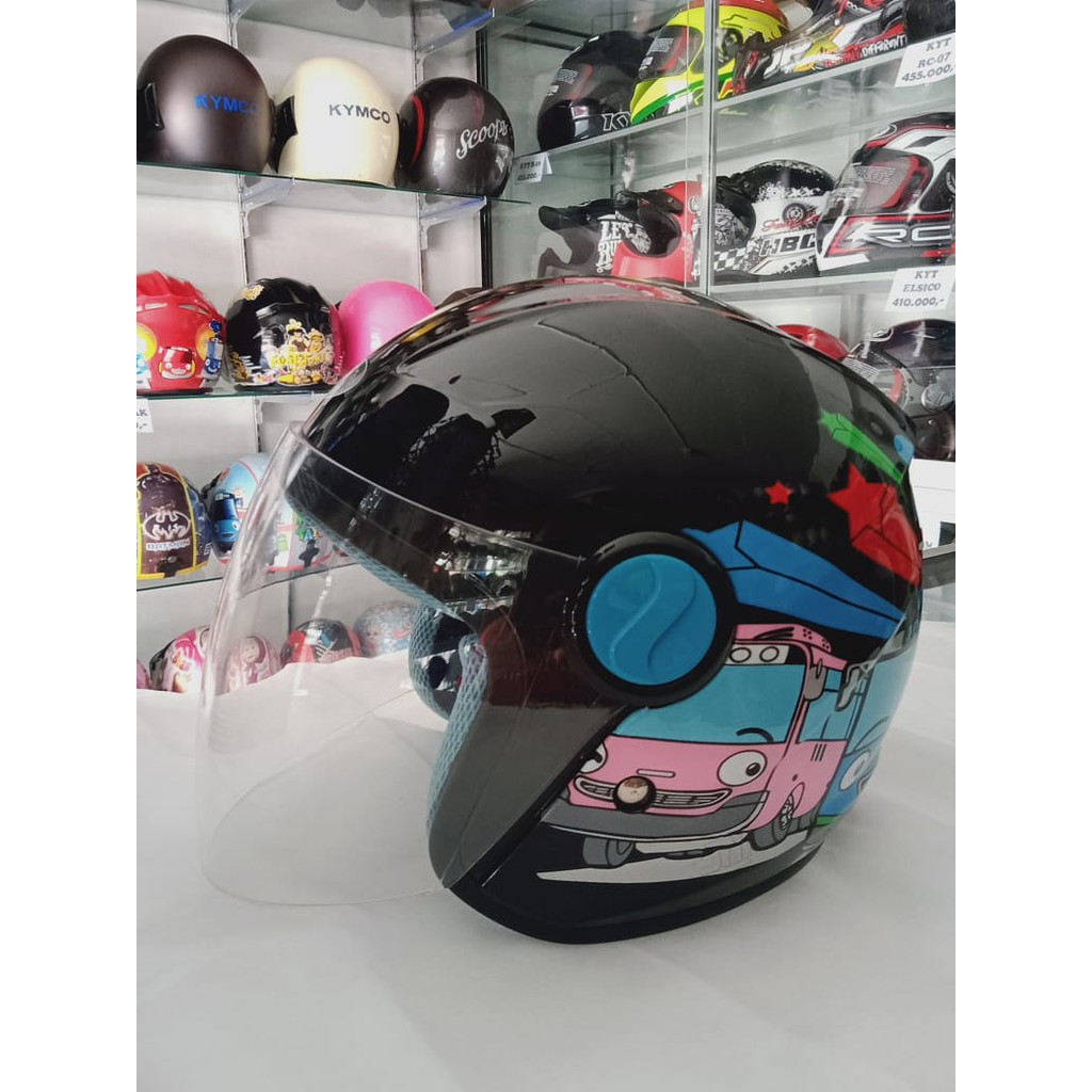 Jual HELM JPN ANAK KARAKTER TAYO warna HITAM GLOSSY | Shopee Indonesia
