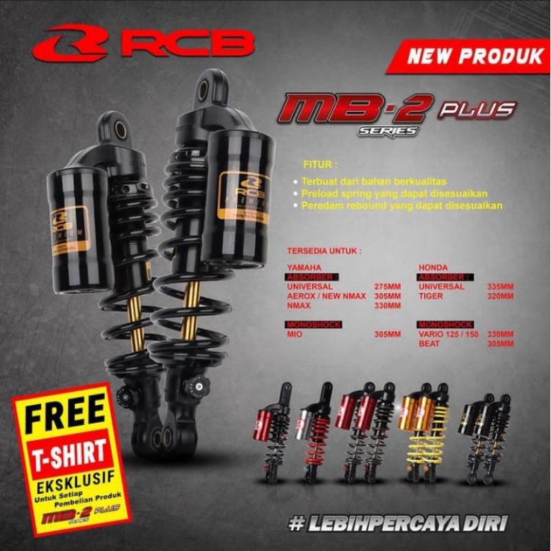 Jual Shock Shockbracker Rcb Mb2+ Mb2 plus 330MM Black Edition Pnp All ...