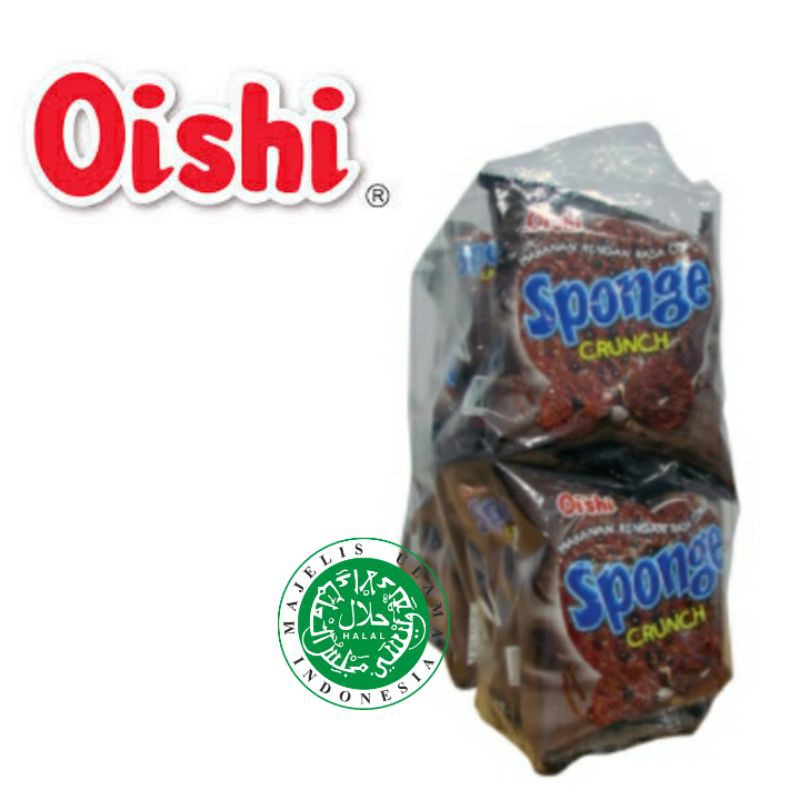 Jual Oishi Sponge Crunch Mini Coklat 1 Pak isi 10 Bks x 28g | Shopee ...