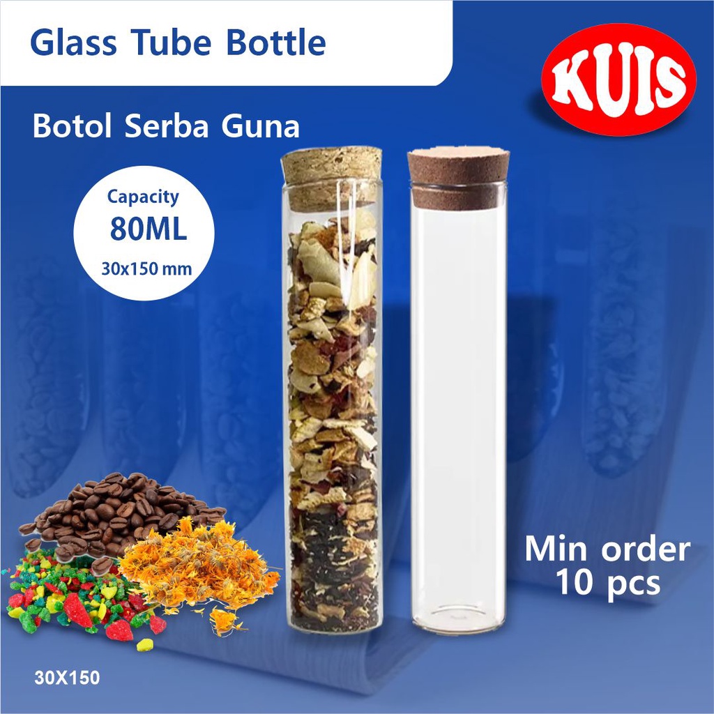 Jual Botol Kaca Serba Guna Tutup Gabus 60 ML Dan 80 ML | Shopee Indonesia