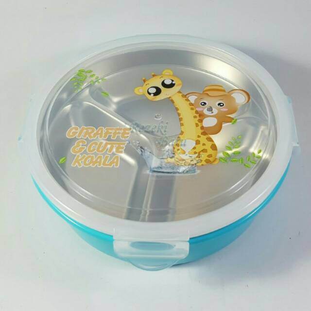 Jual Lunch Box/Kotak Makan Bulat 3 Sekat Stainless | Shopee Indonesia