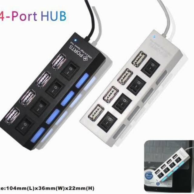 Jual USB HUB / USB HUB 2.0 4PORT SAKLAR ON/OFF / USB HUB 4PORT TOMBOL ...