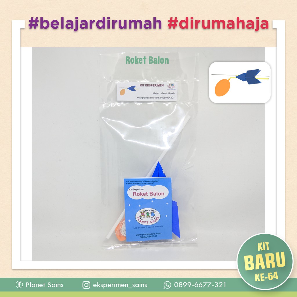 Jual ROKET BALON - Mainan Anak SD - Eksperimen Sains #dirumahaja ...