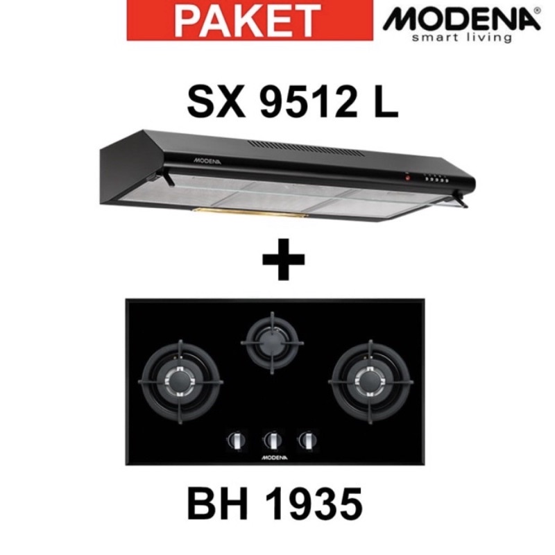 Jual KOMPOR MODENA BH 1935 + COOKER HOOD MODENA SX 9512 L | Shopee ...