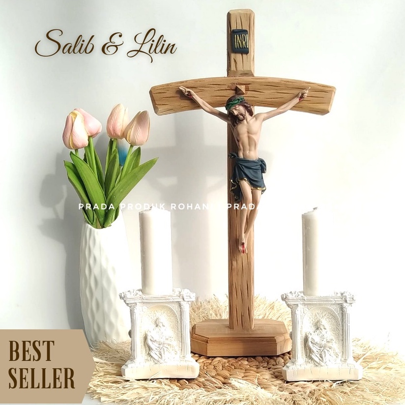 Jual Salib kayu natural ukuran 40cm/Salib Doa/Salib Katolik | Shopee ...