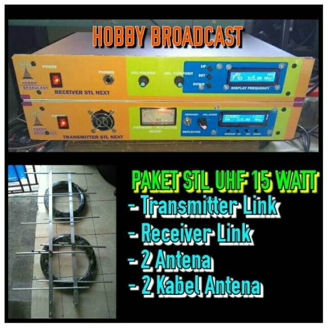 Jual PAKET STL LINK UHF RPU RADIO PANCAR ULANG REPEATER BROADCAST STEREO PLL LCD 15 WATT SOLID ...