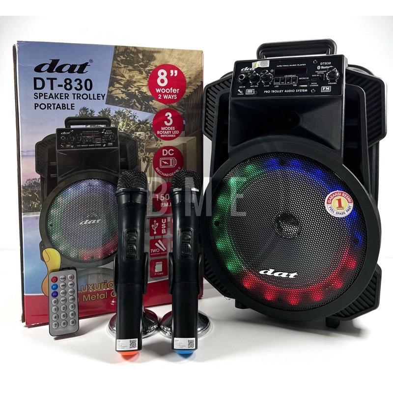 Jual Speaker Portable Wireless Dat DT 830 Original 8 inch Bluetooth ...