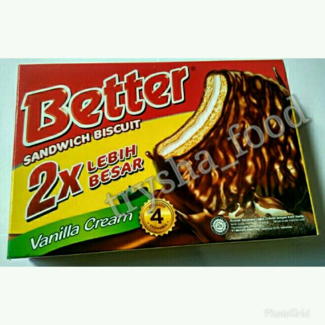 Jual Better Sandwich Biskuit/Biskuit Better Sandwich Rasa Vanilla Cream ...