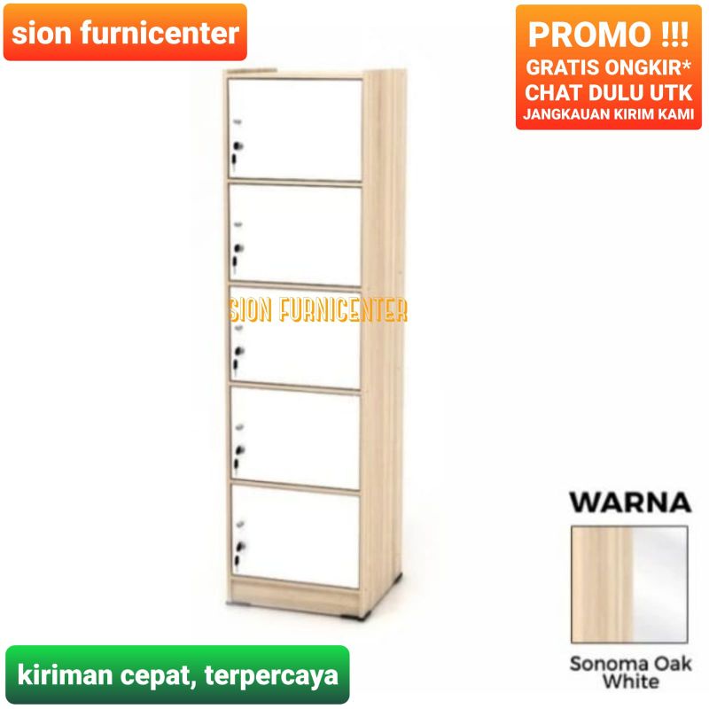 Jual Loker serbaguna 5 susun / lemari serbaguna 5 pintu / loker kayu ...