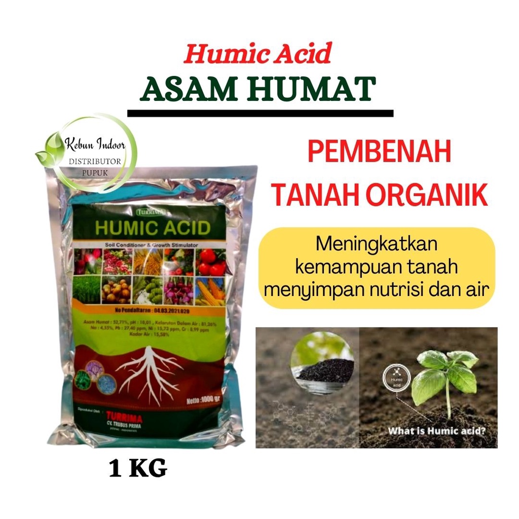 Jual Pupuk Asam Humat Nutrisi Tanaman, Asam Humat Humic Acid 1kg, Asam Humat Untuk Padi Jagung ...
