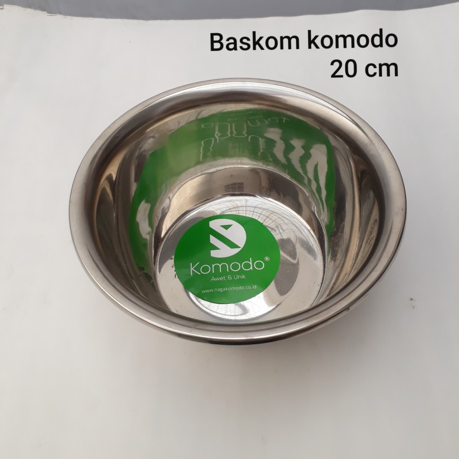 Jual Baskom Stainless Steel 20 cm merk Komodo / Mangkok Stainless Steel ...