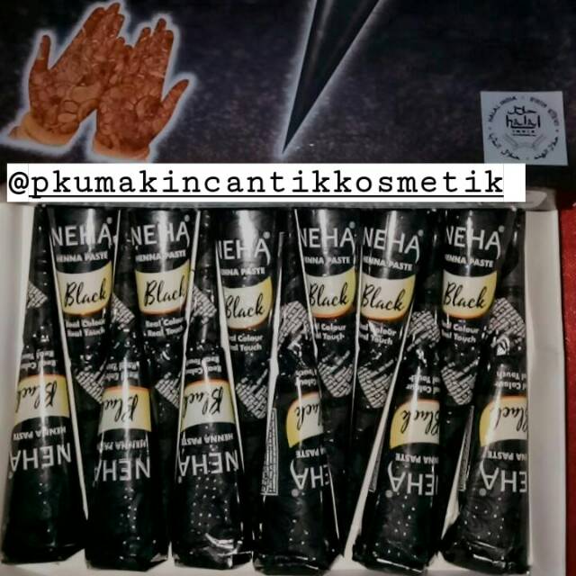Jual NEHA HENA TANGAN WARNA HITAM | Shopee Indonesia