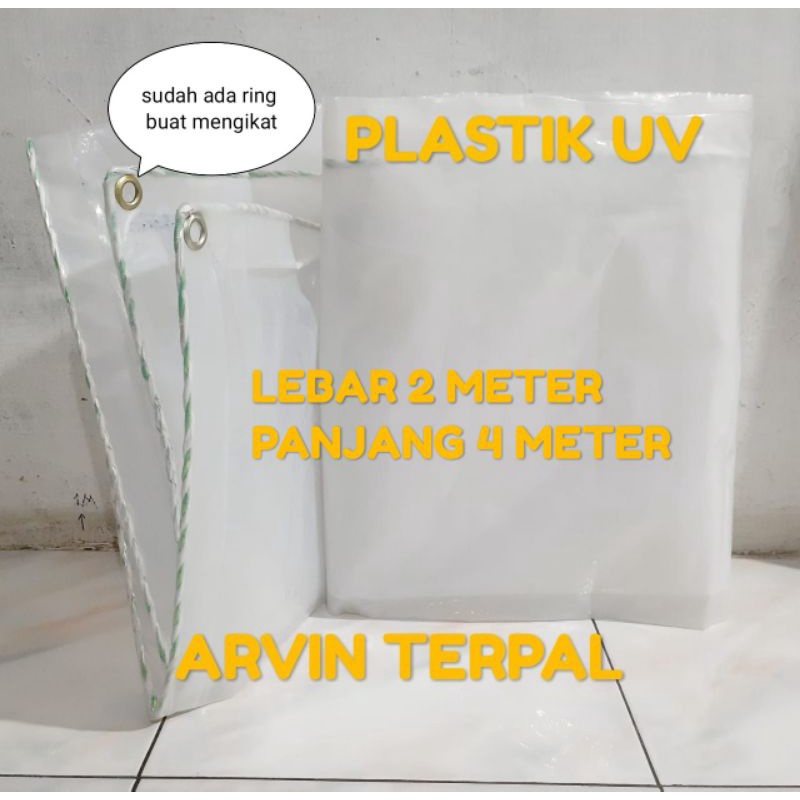 Jual terpal plastik bening transparan 2x4 meter 14% 200 micron / terpal ...