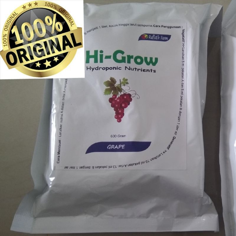 Jual Hi-grow pupuk ANGGUR by raffatih farm original pupuk nutrisi AB Mix HIDROPONIK buah ANGGUR ...
