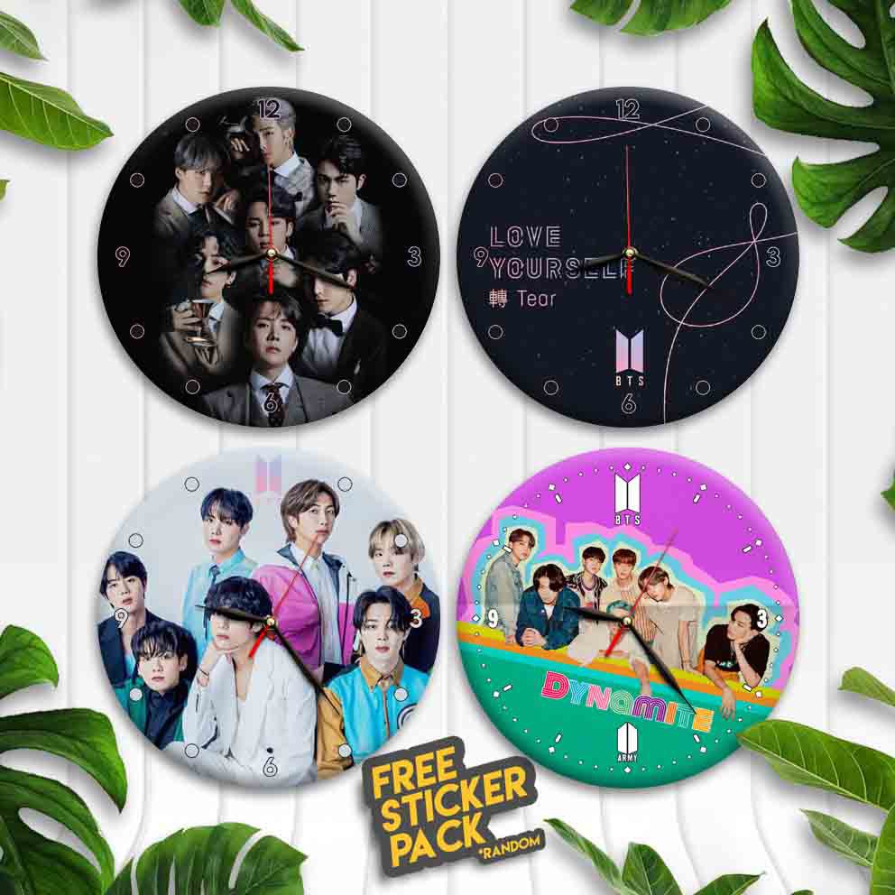 Jual Jam Dinding Motif Kayu Unik Artistik - KPOP BTS SERIES 002 ...