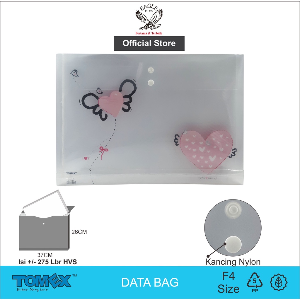 Jual Map Plastik Kancing F4 TOMEX Map Kancing Plastik Data Bag File ...