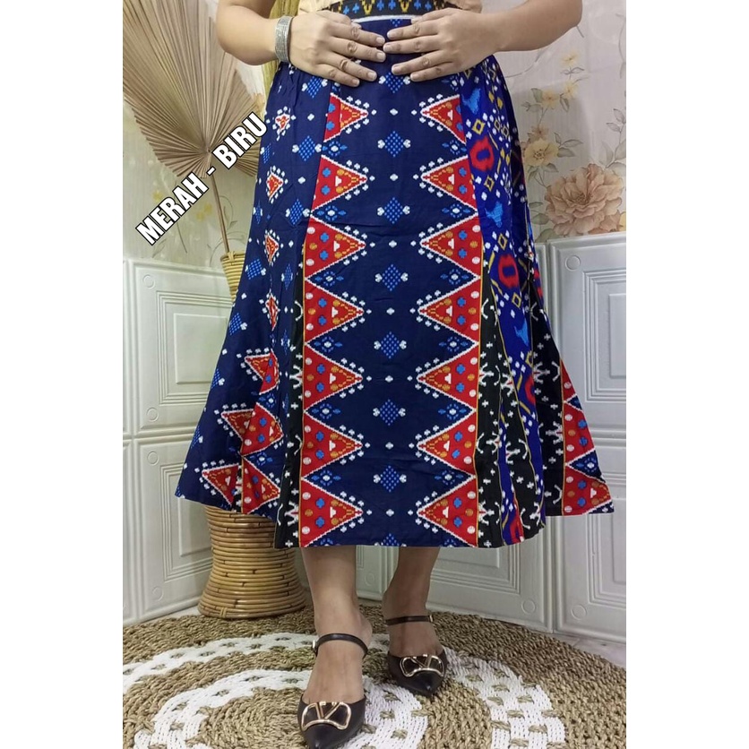 Jual Rok Batik panjang 7/8 model pecah delapan berpuring | Shopee Indonesia