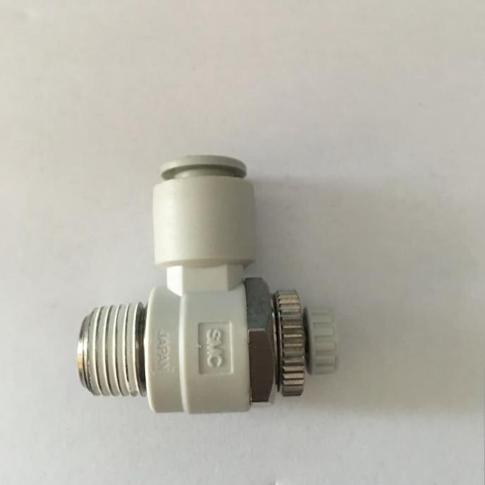 Jual fitting pneumatic SMC speed control 8-04 selang 8mm Drat 1/2" pn3u ...