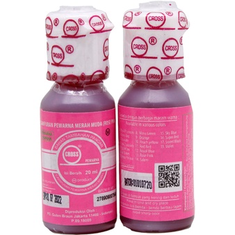 Jual Cross Pewarna Makanan Merah Muda 20ml Campuran Pewarna Pangan Rose ...