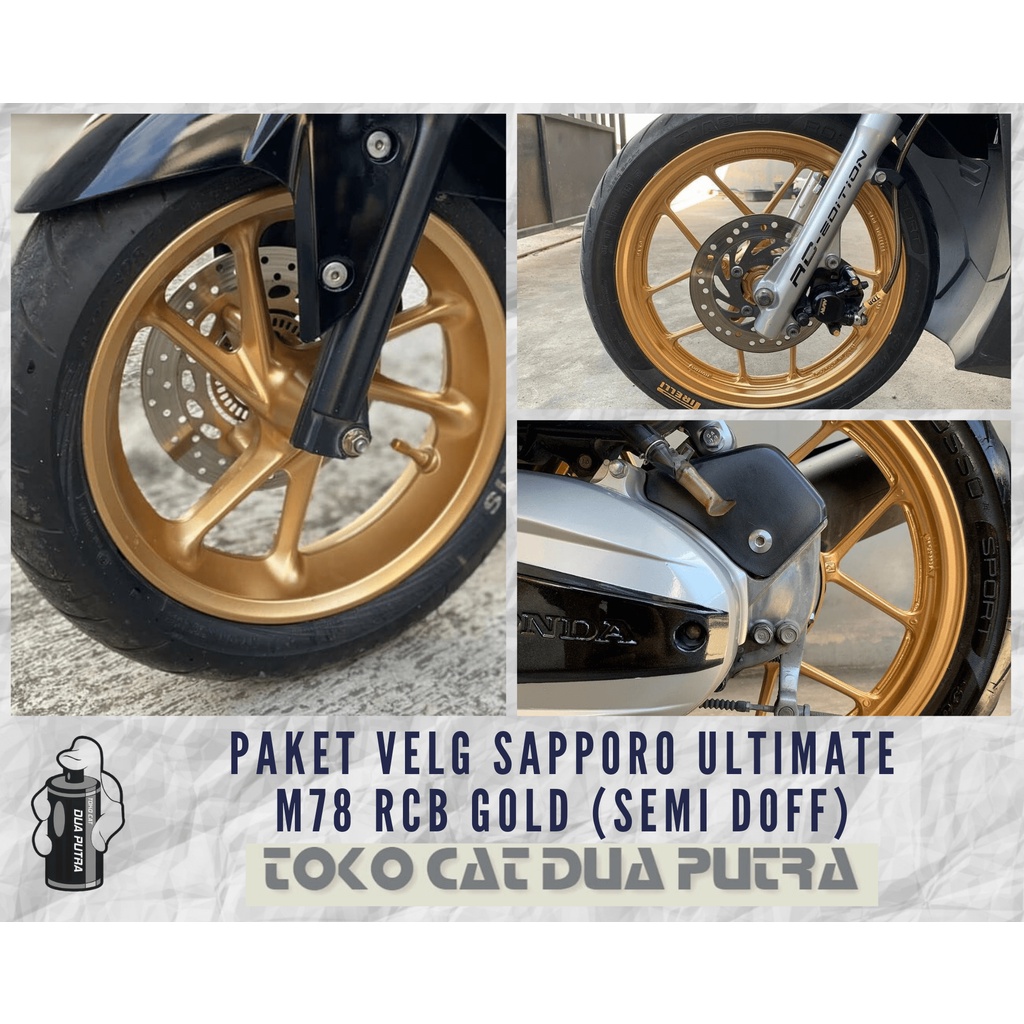 Jual Paket Cat Velg Sapporo Ultimate M78 RCB Gold (Semi Doff) | Shopee ...