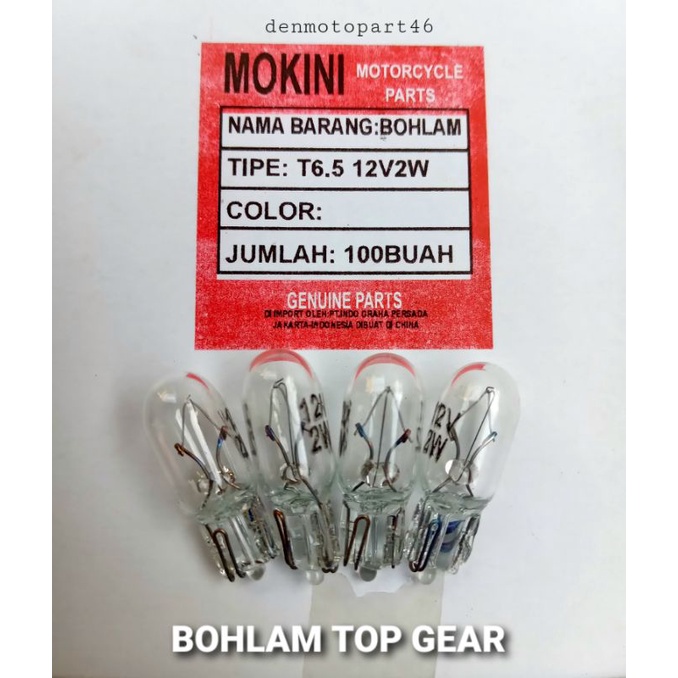 Jual Bohlam Lampu Top Gear Gir Spedo Spido Speddometer kilometer MOKINI T6,5 12V 2W [ Harga per ...
