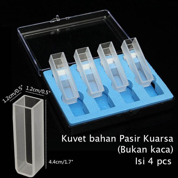 Jual Quartz Cuvette Spectrophotometer Kuvet Pasir Kuarsa Bahan Cuvete ...